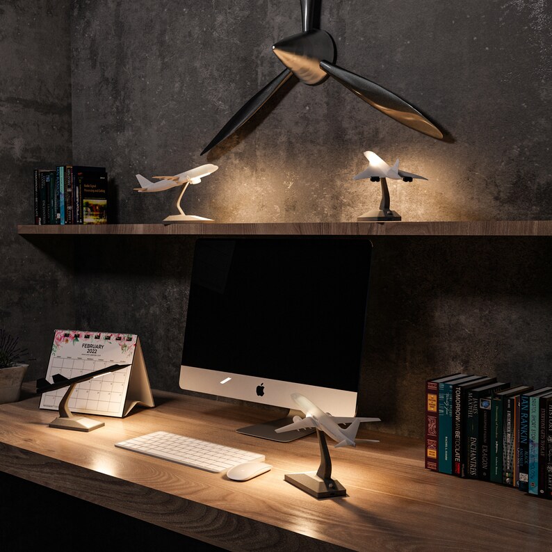 Airplane Model Desk Lamp Aviation Decor Table Light Plane - Etsy