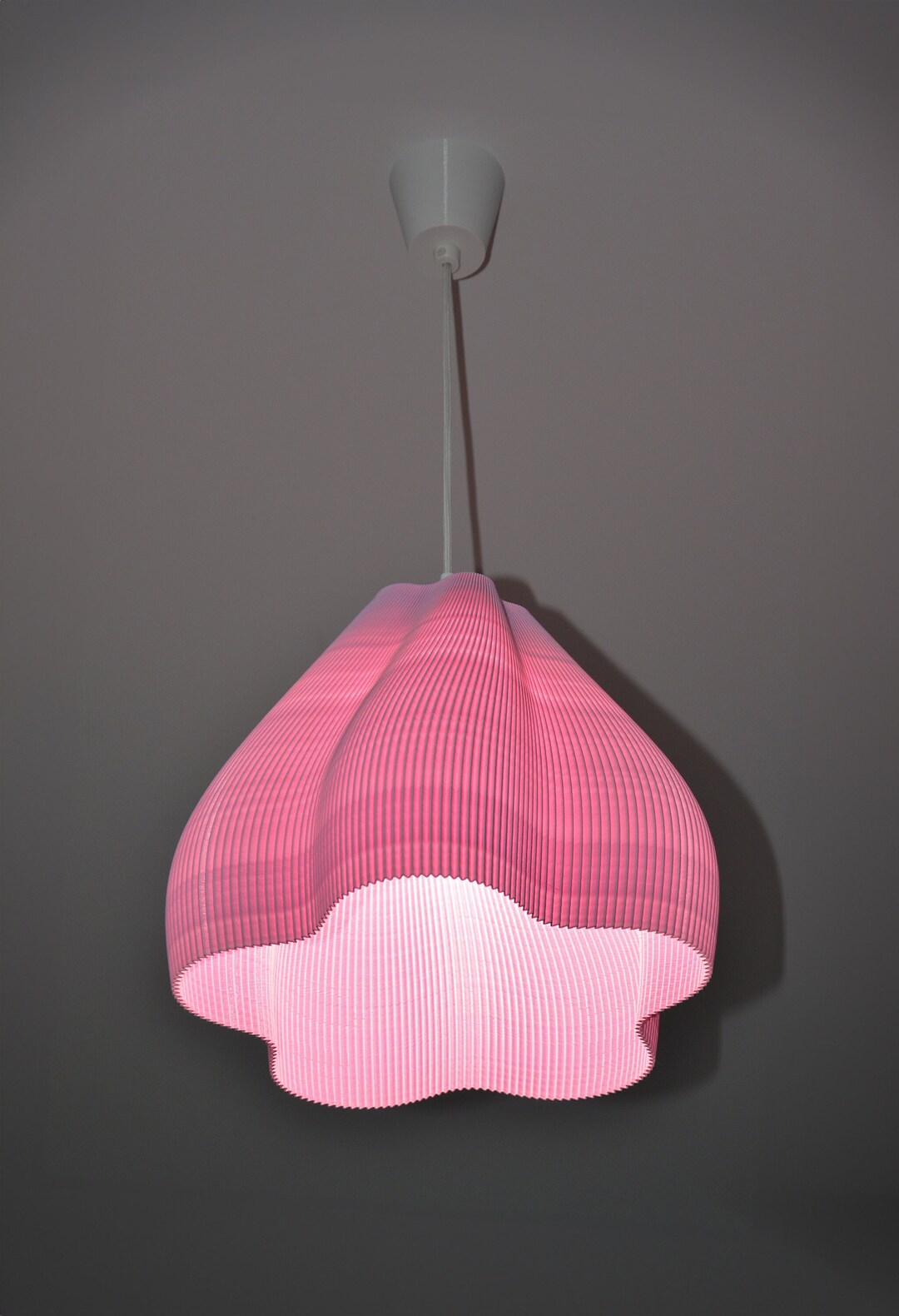 Pastel Pink Striped Pendant Lamp Shade Modern Home Decor Lights ...