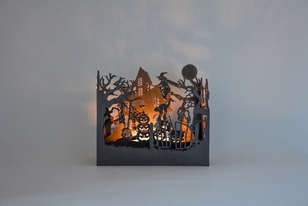 Gothic Halloween Decor Shadowbox - 3D Printed Pumpkin Spooky Creepy ...
