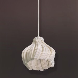 Modern Wavy Opaque Glass-like Pendant Lampshade Sleek Soft-glow Elegant ...