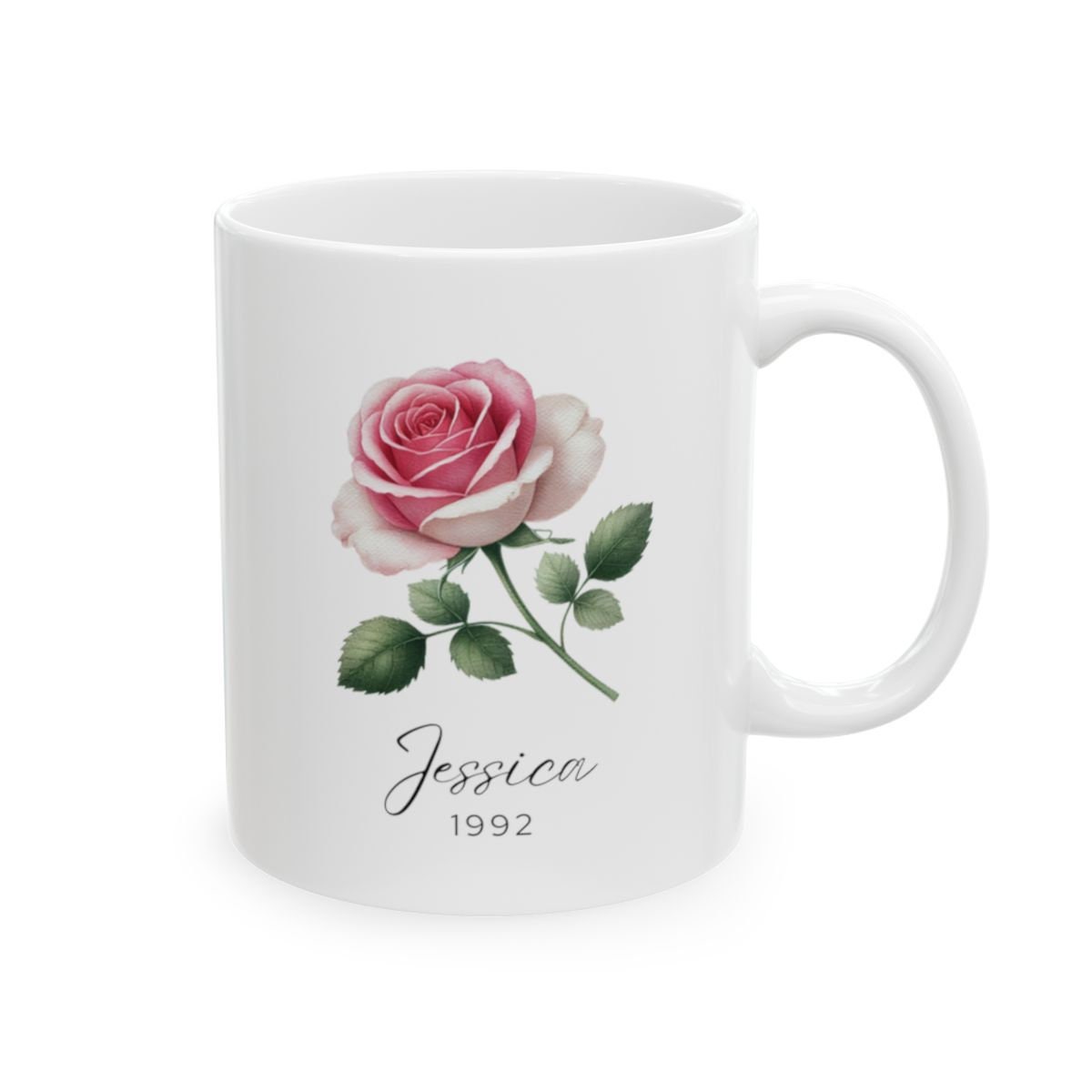 Custom Birth Flower Mug: Personalized Watercolor Floral Design - Etsy