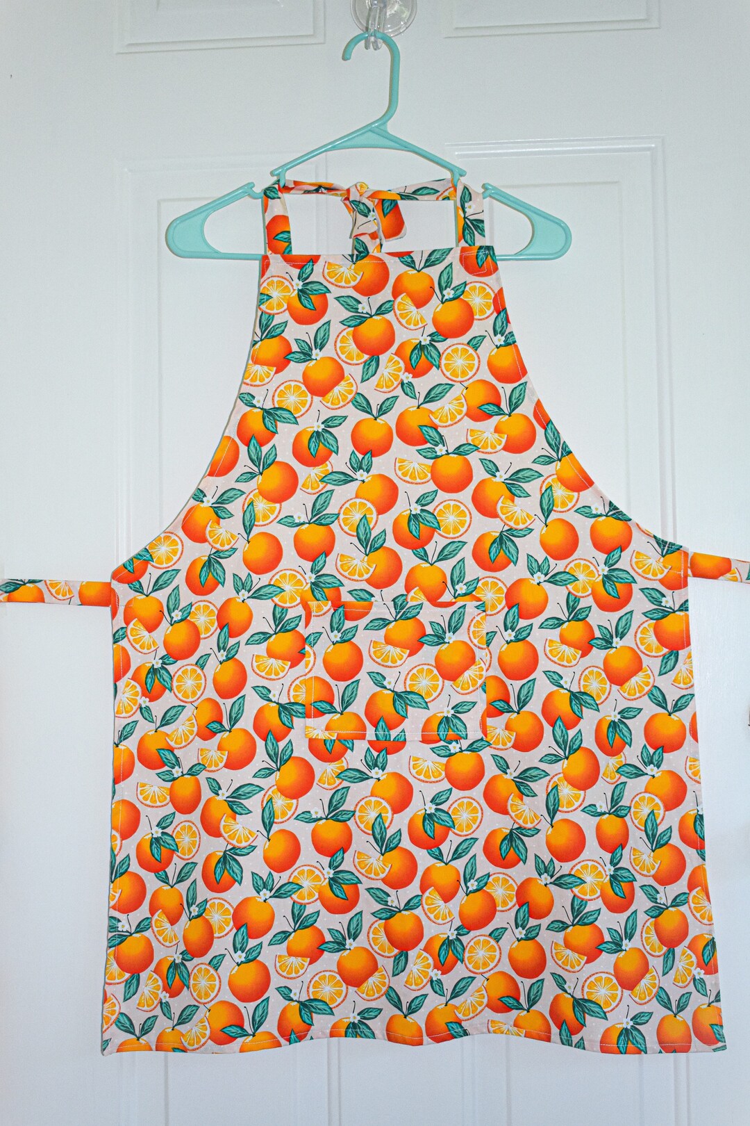 Orange Blossom Print Apron, 100% Cotton Kitchen Wear - Etsy