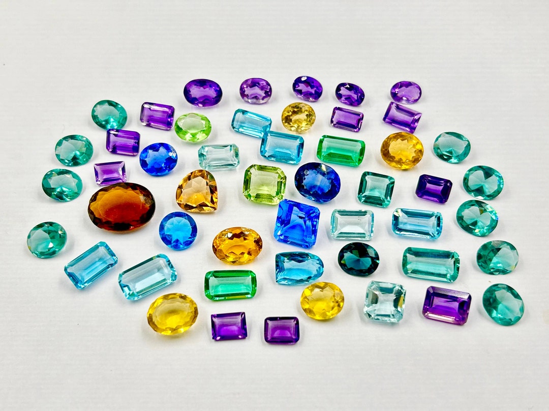 Bulk Lot of Semi Precious Gemstones Hydro Quartz - Multi Color Stones ...