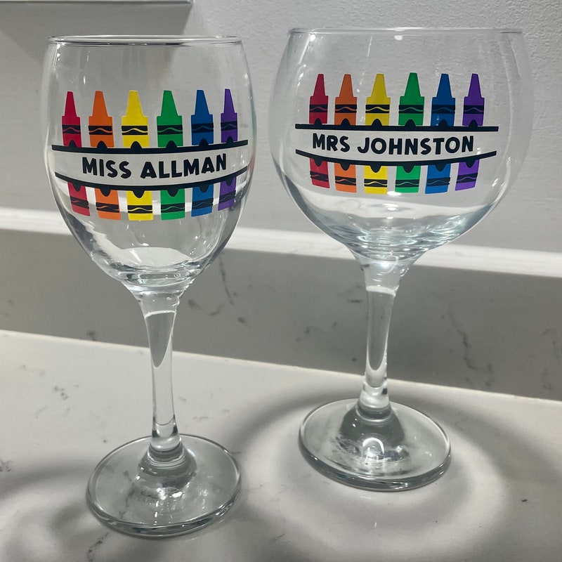 Teacher Wine Glasses Etsy