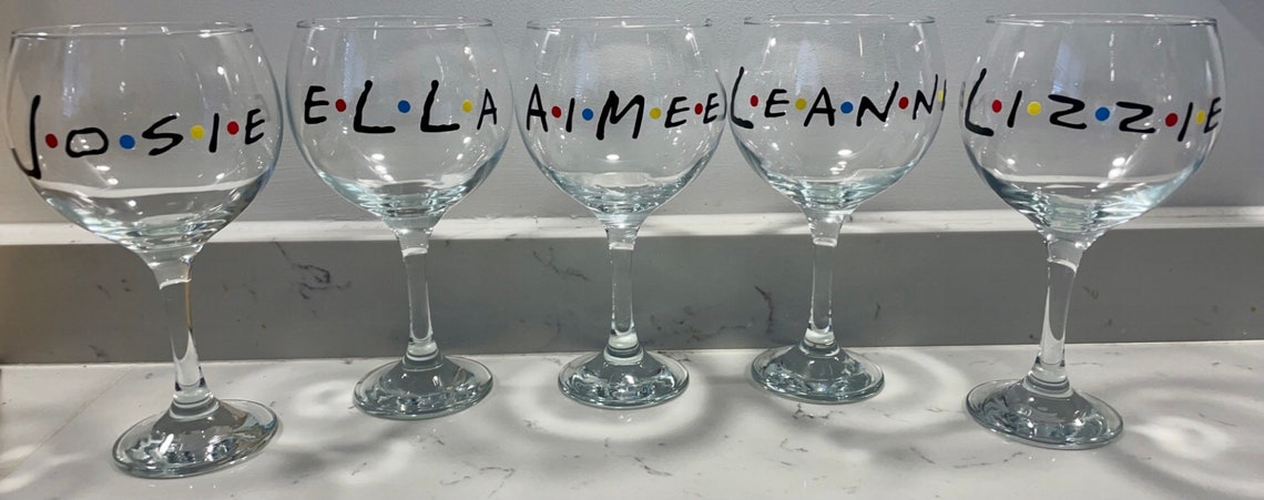 Personalised friends Theme Gin Glass Gift Birthday Hen - Etsy UK