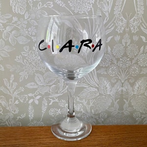 Personalised ‘friends’ Theme Gin Glass, Gift, Birthday, Hen Do, Secret ...