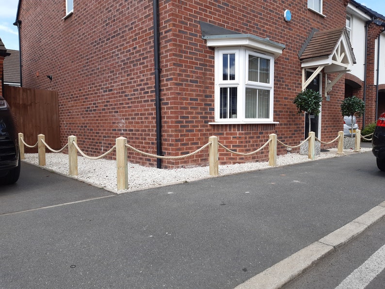 Wood/timber Post and Rope, NO DIG Kit! Richthepostman (28mm Single Rope ...