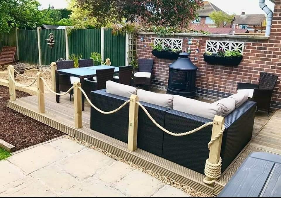 Wood/timber Post and Rope, NO DIG Kit! Richthepostman (28mm Single Rope ...