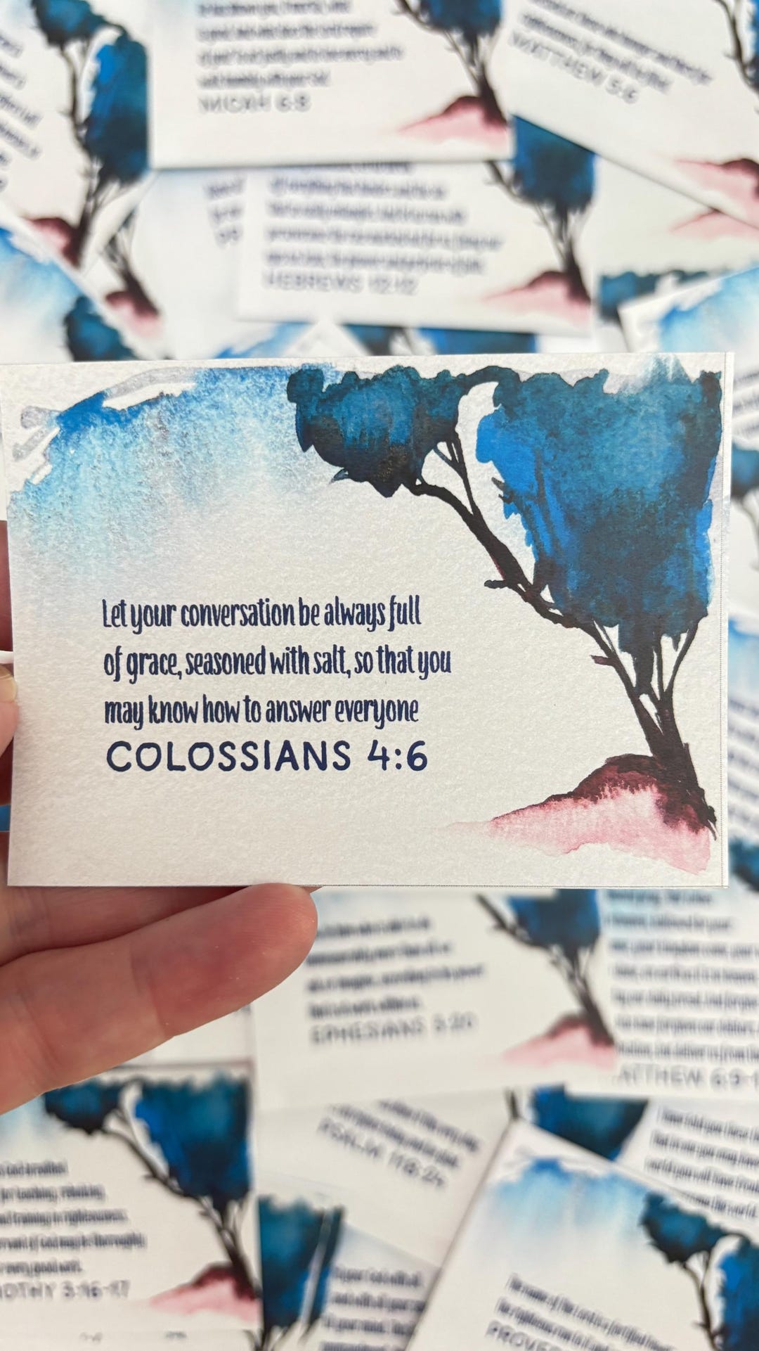 40 Bible Memory Verses - Original Watercolour Art Scripture Cards | A4 ...