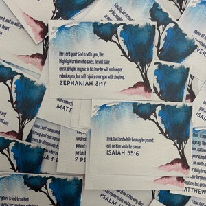 40 Bible Memory Verses - Original Watercolour Art Scripture Cards | A4 ...