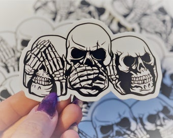 Three Wise Monkeys Sticker, Monkeys Sticker, Hear No Evil See No Evil ...