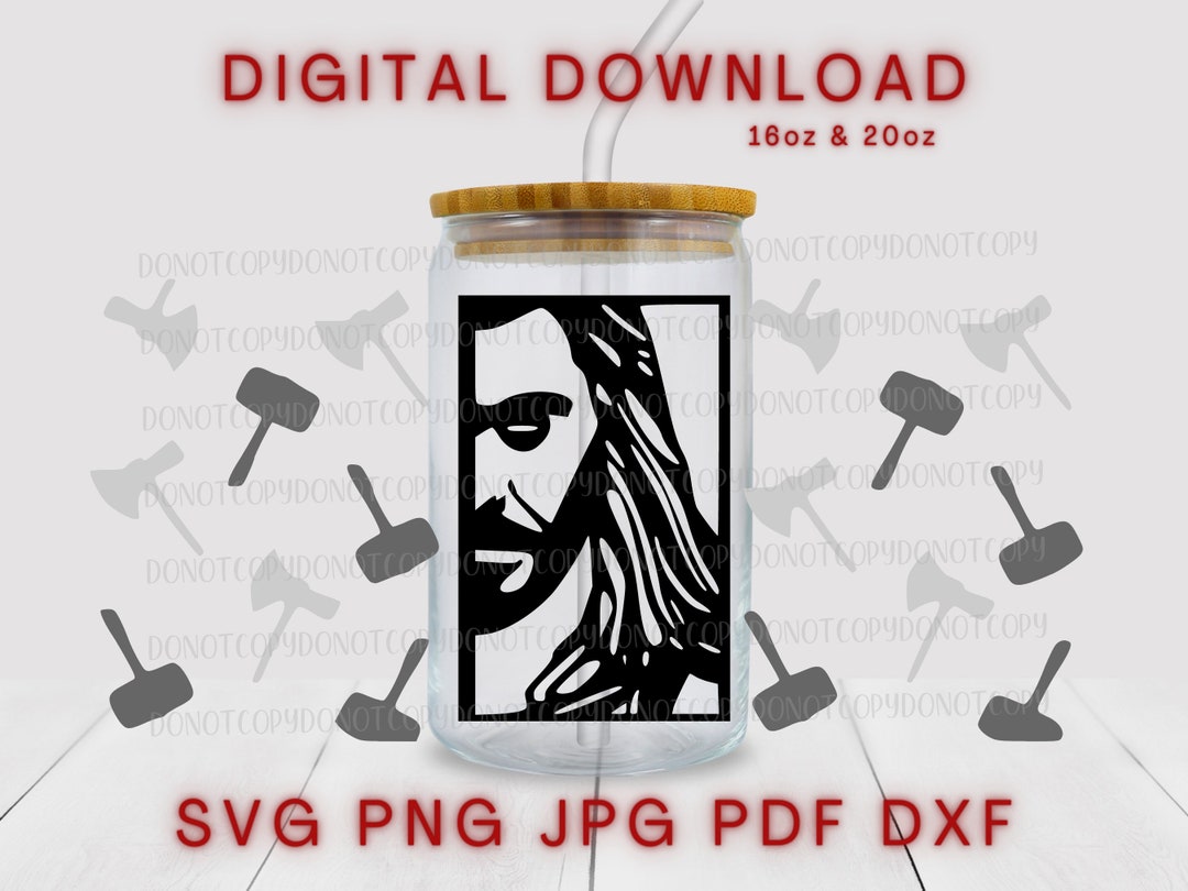 Thor Glass Wrap SVG, PNG, JPG File/god of Thunder Cut File/digital ...