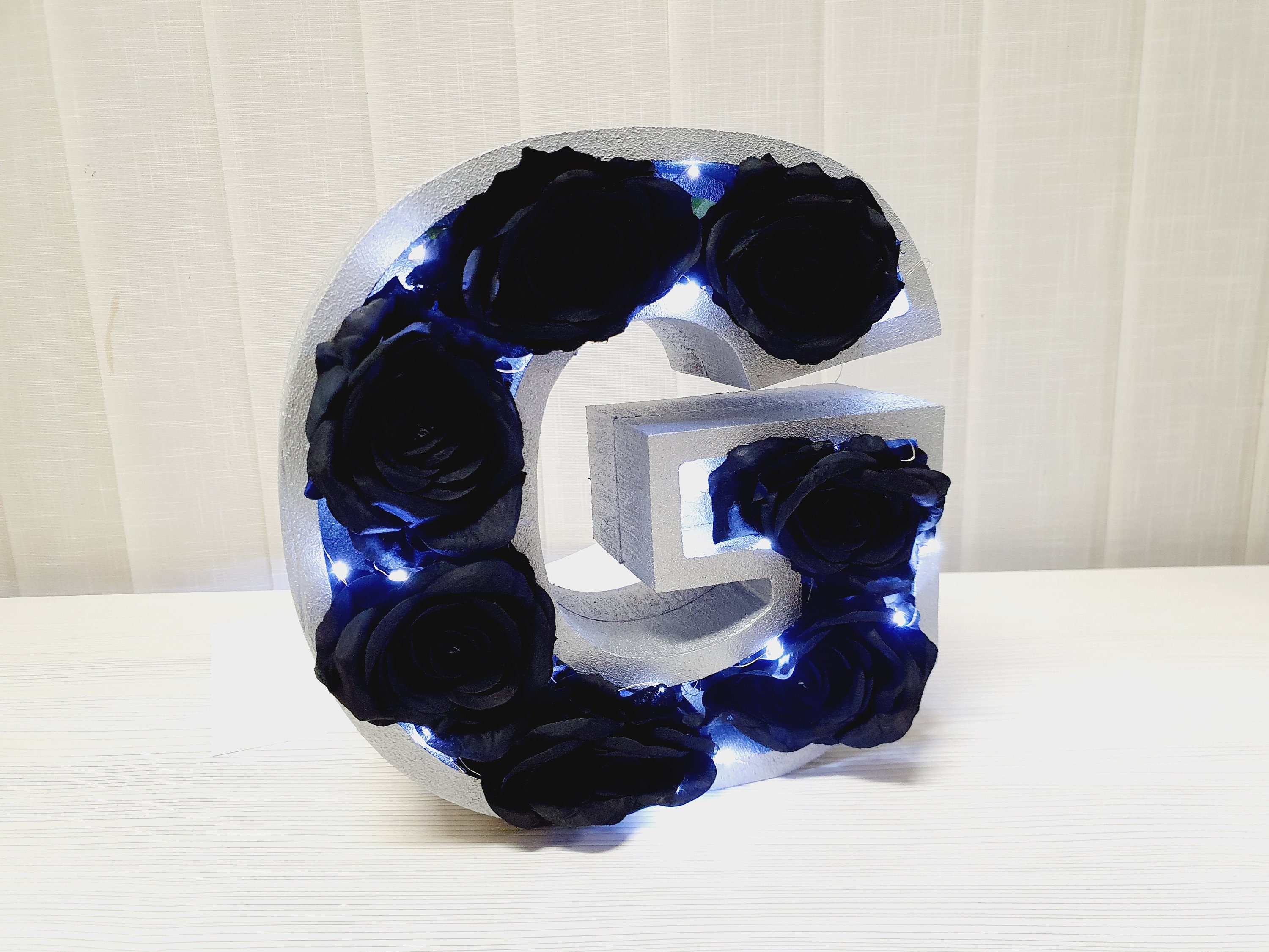 Hollow Styrofoam Fillable Letters Black Roses Gold Fillable - Etsy