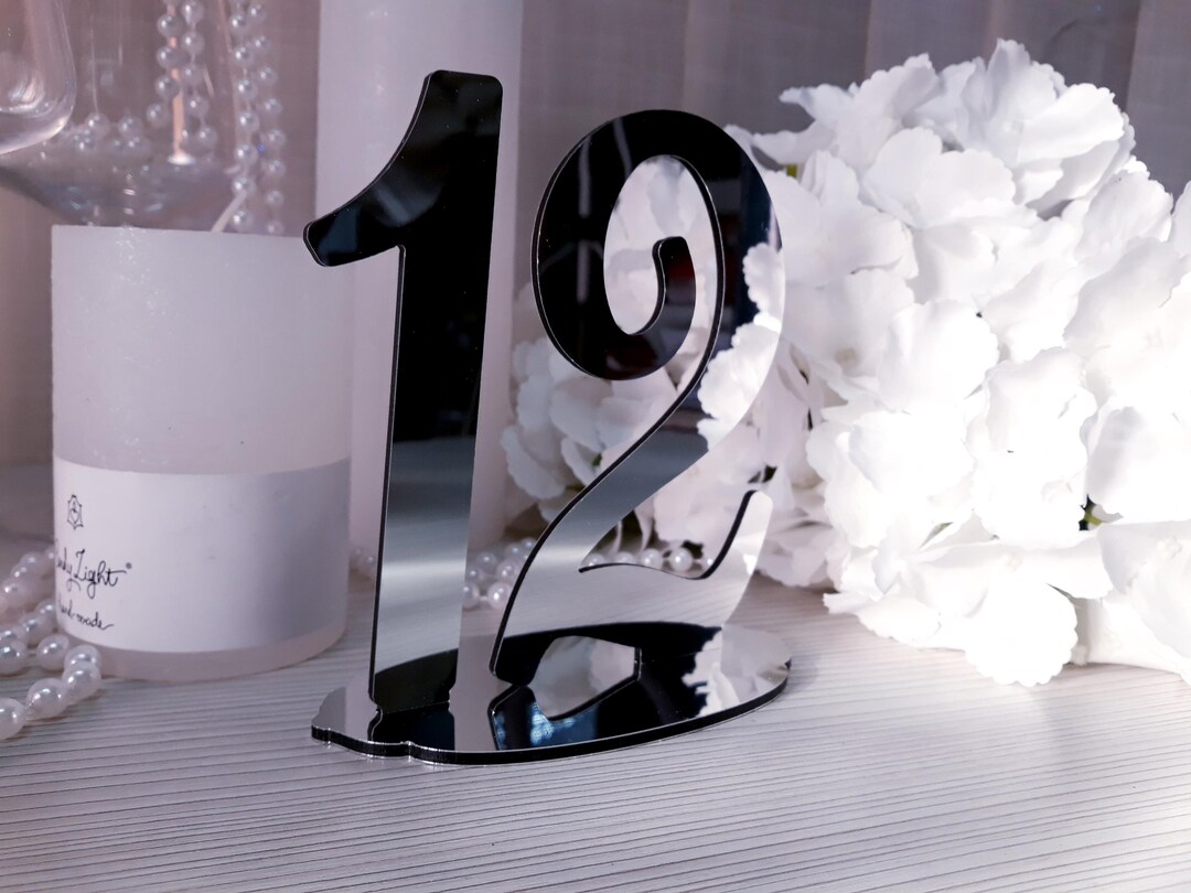 Wedding Numbers, Mirror Table Numbers, Wedding Table Numbers, Table ...