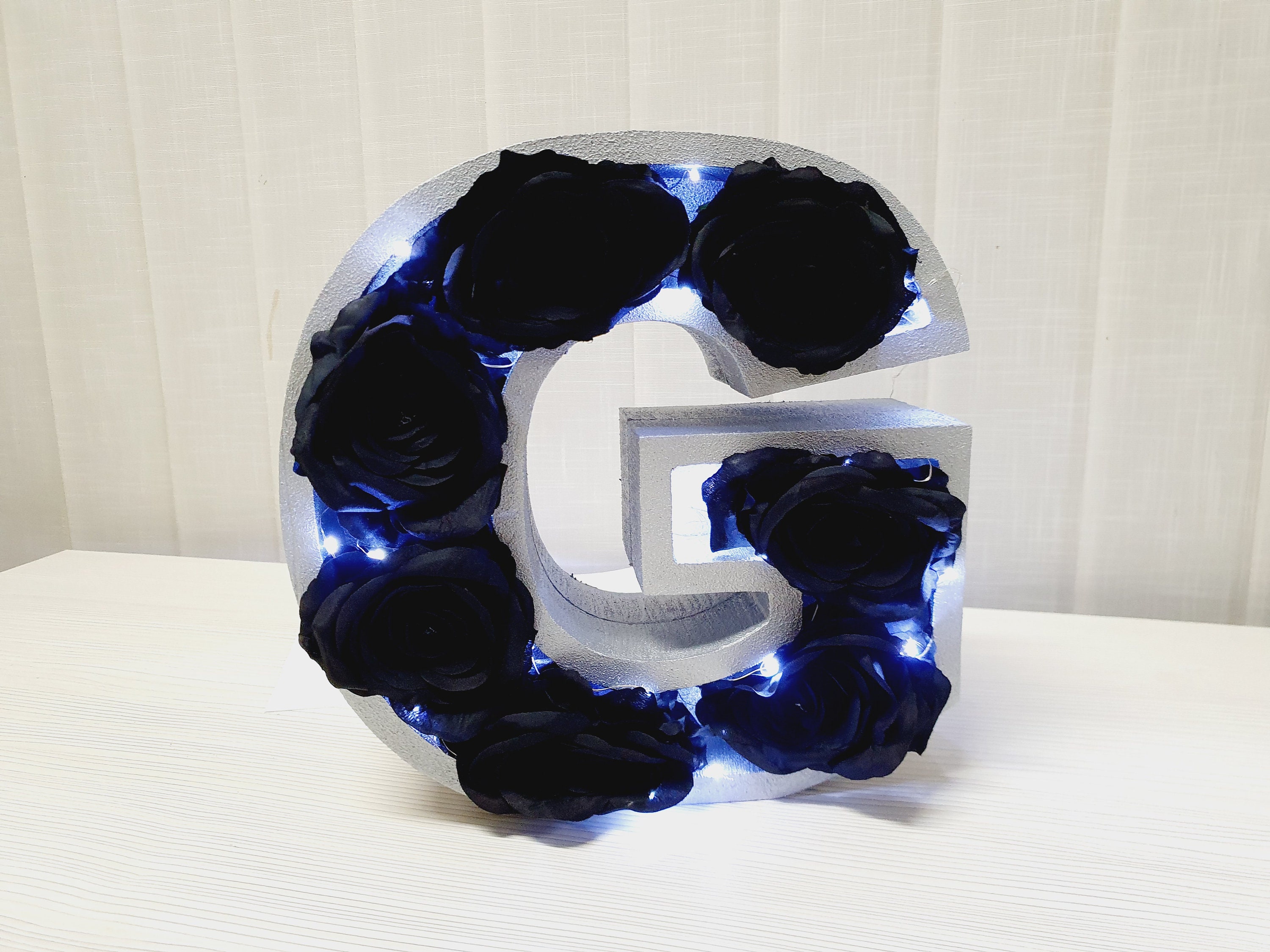 Hollow Styrofoam Fillable Letters Black Roses Gold Fillable - Etsy