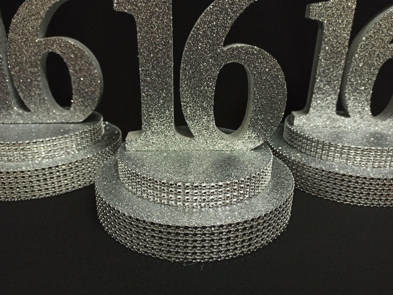 Sweet 16 Centerpieces, Quinceañera Centerpiece Silver, Sweet 16 Table ...