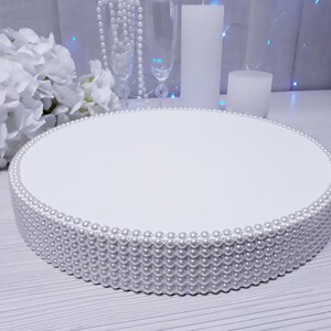 Wedding Cake Stand, White Cake Stand, Pearl Cake Stand, Round Cake ...