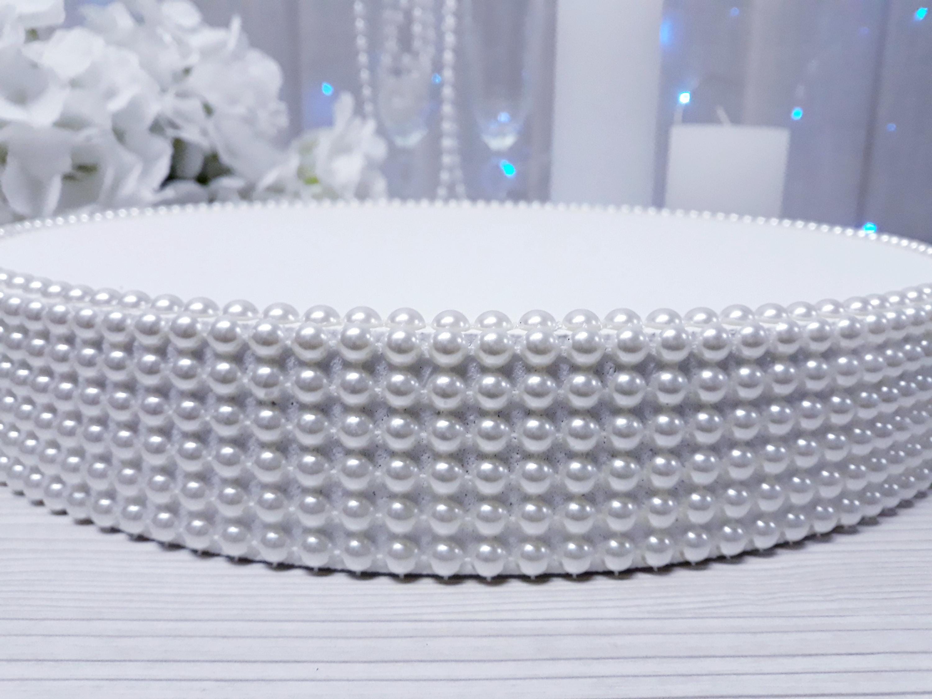 Wedding Cake Stand, White Cake Stand, Pearl Cake Stand, Round Cake ...