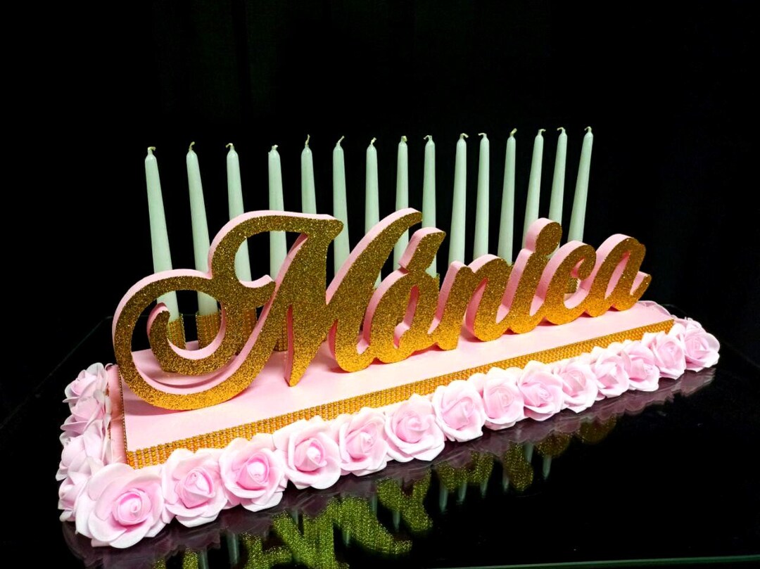 Sweet 15 Candelabra Pink and Gold, Quinceanera, Quince Candle Lighting ...