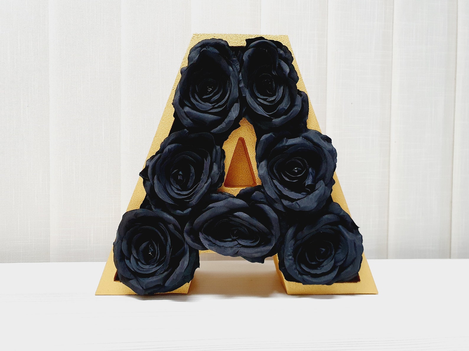 Hollow Styrofoam Fillable Letters Black Roses, Gold Fillable Letters ...