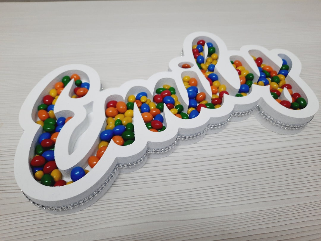 Decor Hollow Names, Gift Fill Name Box, Hollow Styrofoam Fillable Name ...