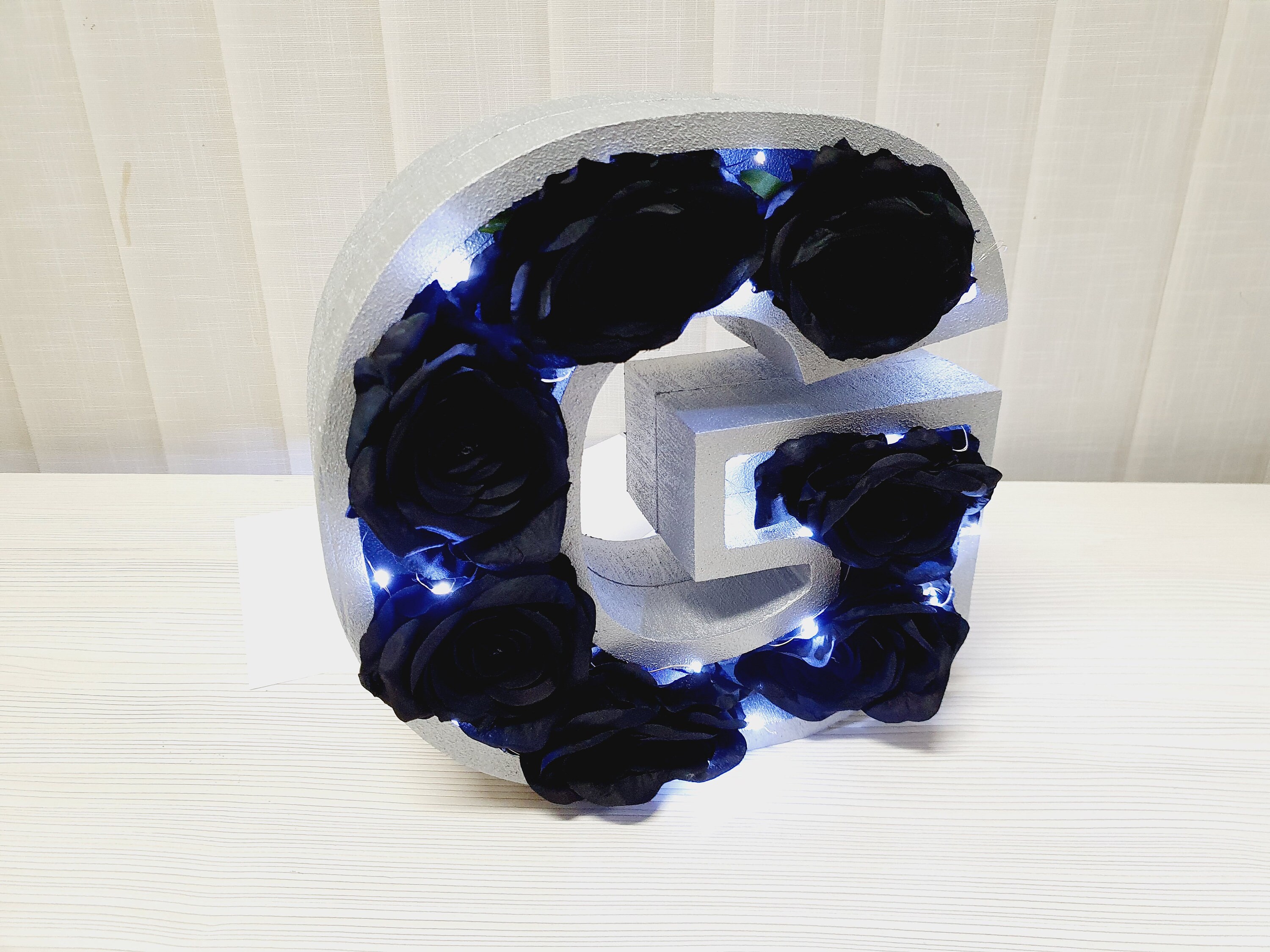 Hollow Styrofoam Fillable Letters Black Roses Gold Fillable - Etsy