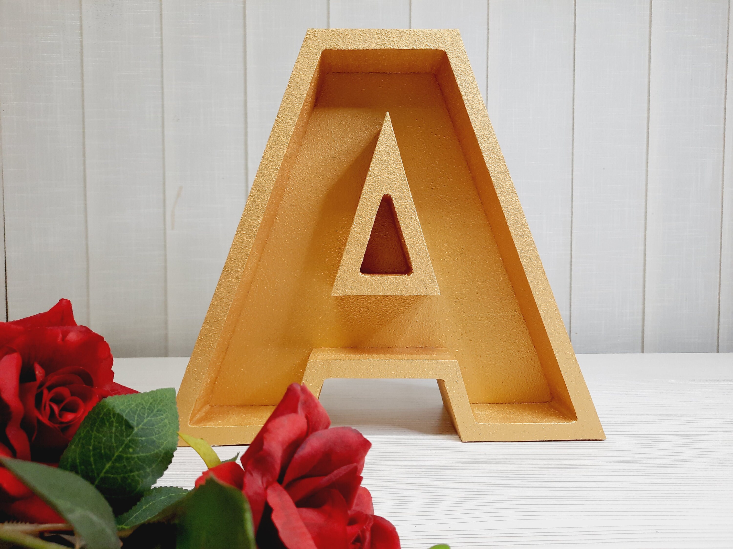 Hollow Styrofoam Fillable Letters,gold Fillable Letters, Empty Heart ...