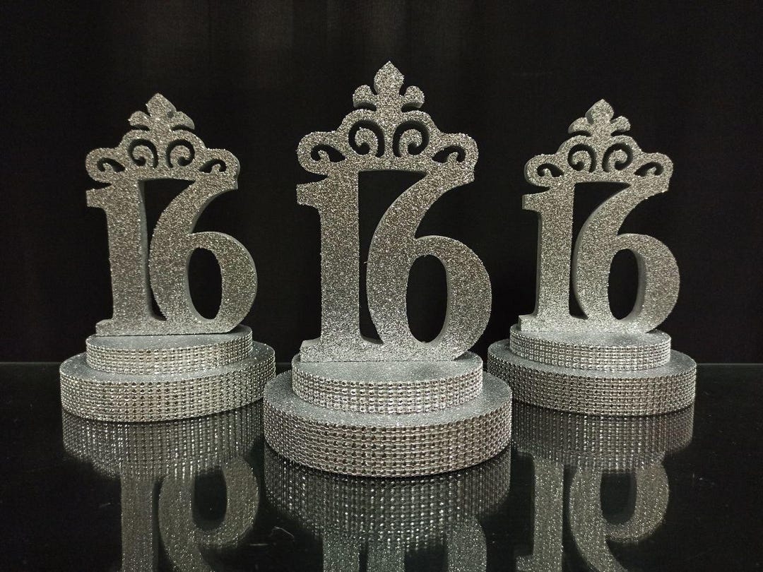 Sweet 16 Centerpieces, Quinceañera Centerpiece Silver, Sweet 16 Table ...