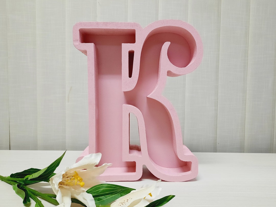 Hollow Styrofoam Fillable Letters, Pink Fillable Letters, Empty Heart ...