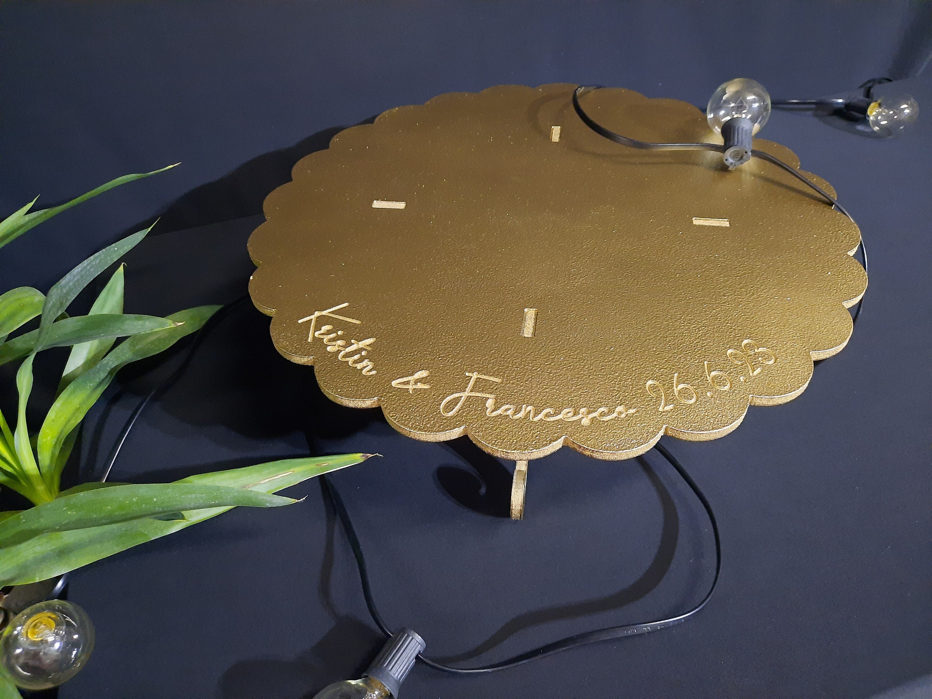 Сustom Wedding Cake Stand, Gold Personalization Cake Stand, Wooden Self ...