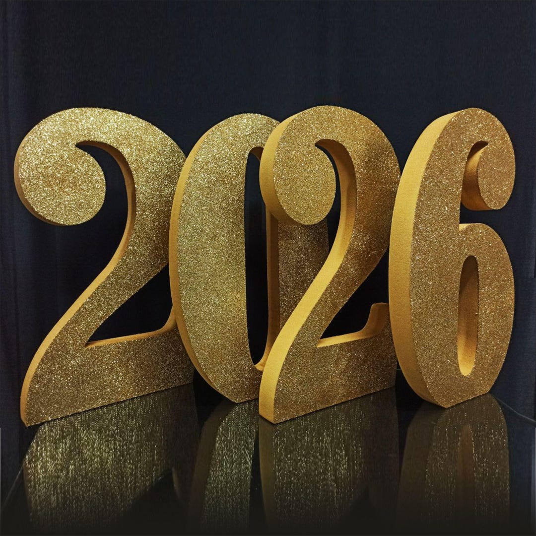 Large Numbers Gold, Styrofoam 3D Numbers, Graduation Centerpiece, Foam ...