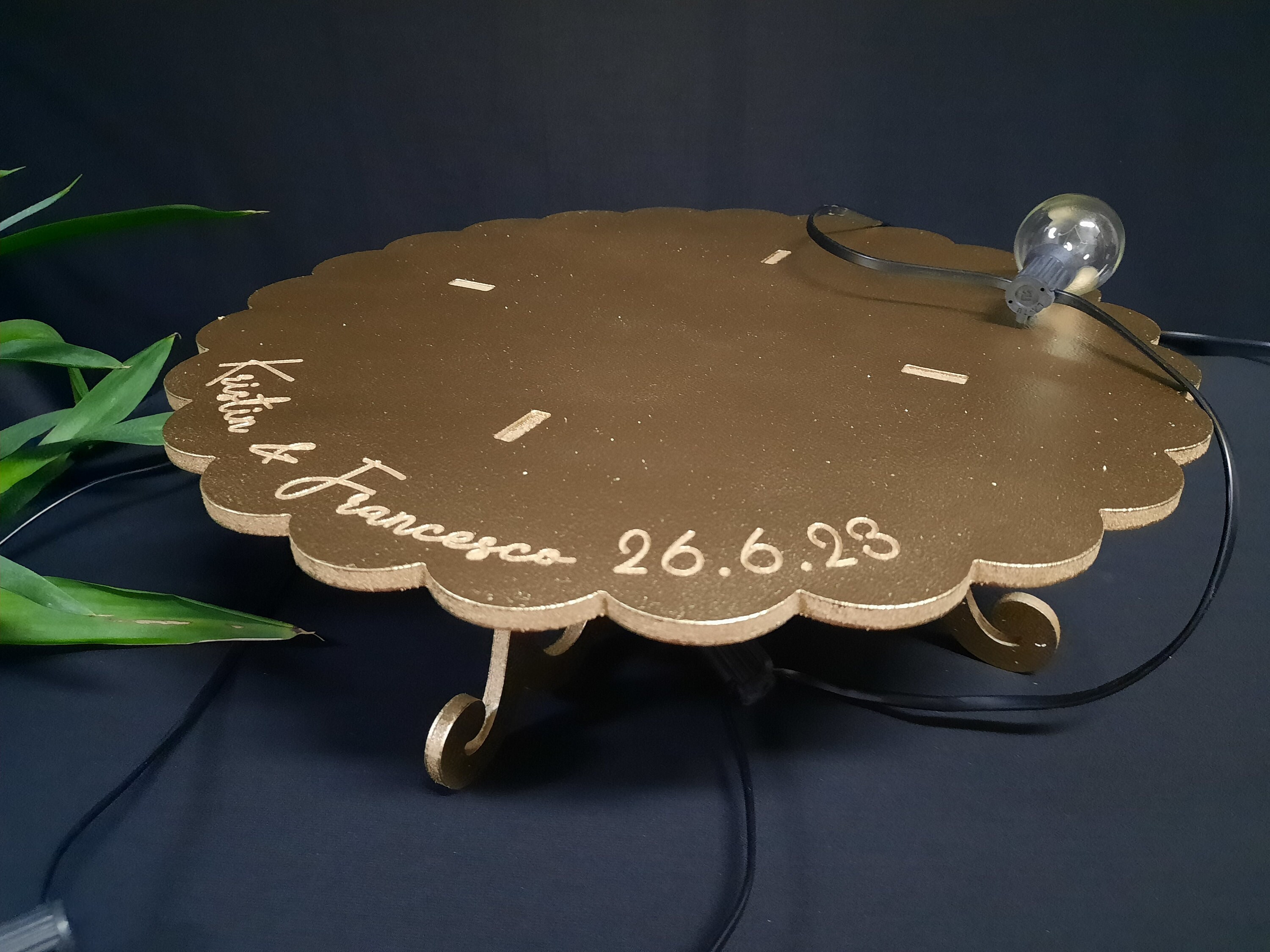 Сustom Wedding Cake Stand, Gold Personalization Cake Stand, Wooden Self ...