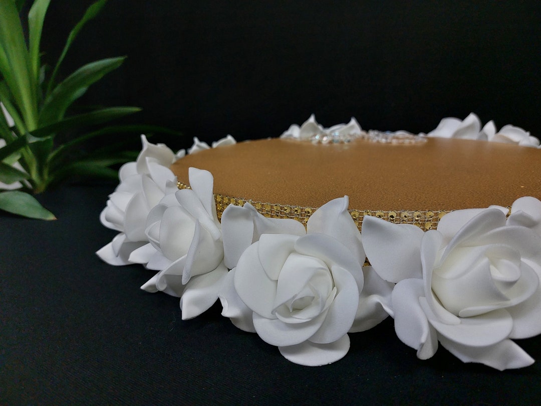 Cake Stand Height 2 Inches Roses, Round Cake Stand With Roses Sides ...