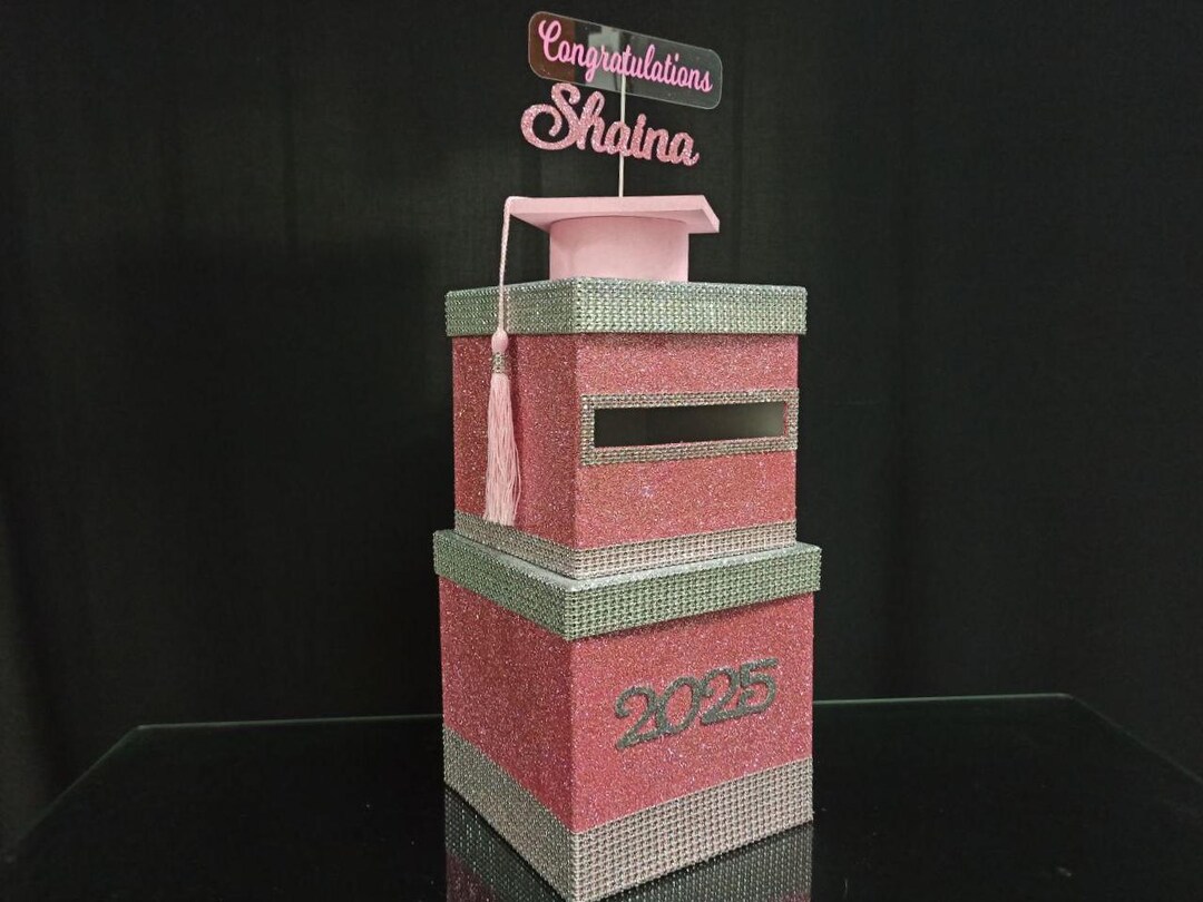Graduation Card Box 2026, Graduation Gift Box Pink, Personalized ...