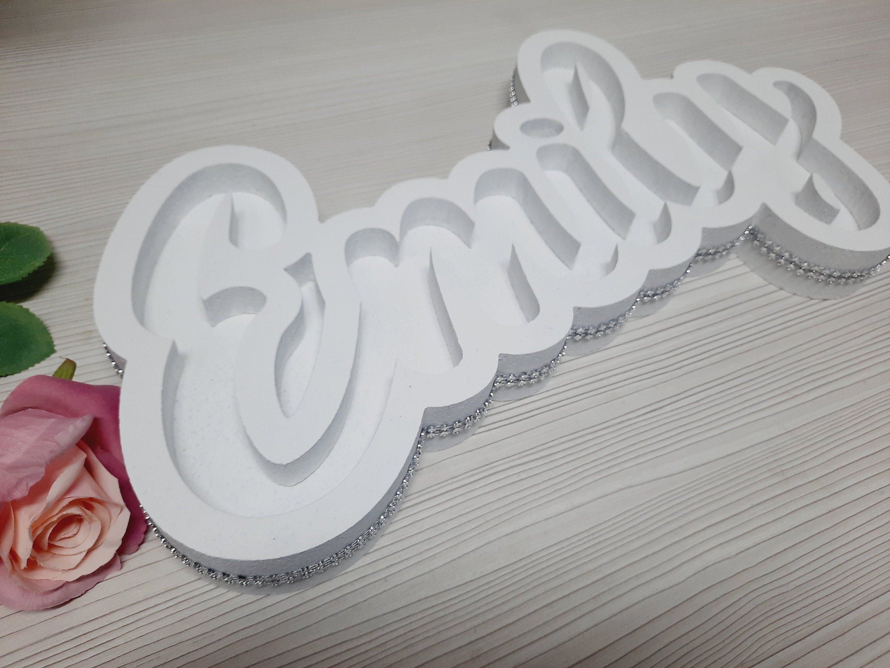 Hollow Styrofoam Fillable Name Silver Fillable Letters Empty - Etsy