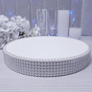 Wedding Cake Stand, White Cake Stand, Pearl Cake Stand, Round Cake ...