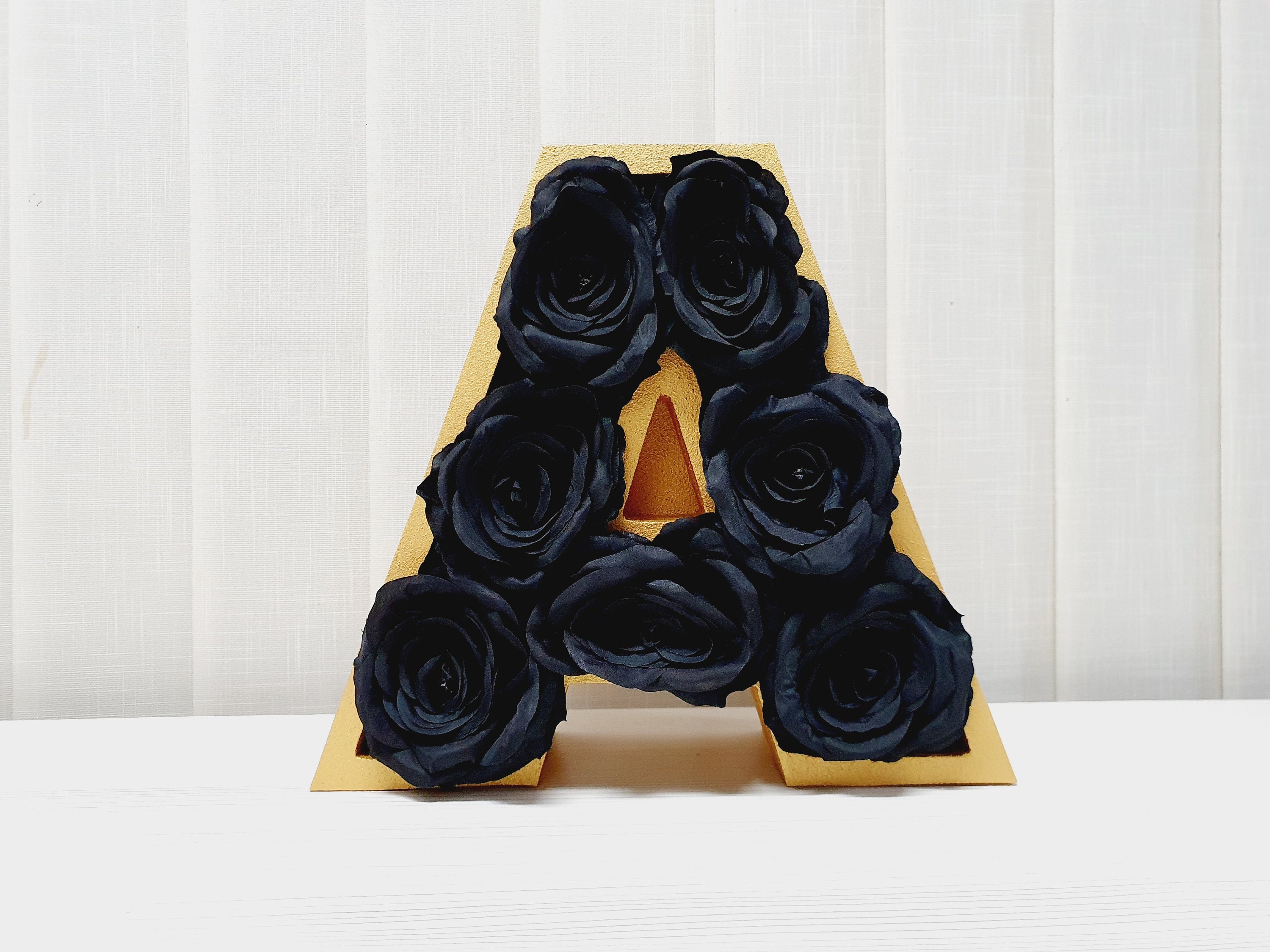Hollow Styrofoam Fillable Letters Black Roses Gold Fillable - Etsy