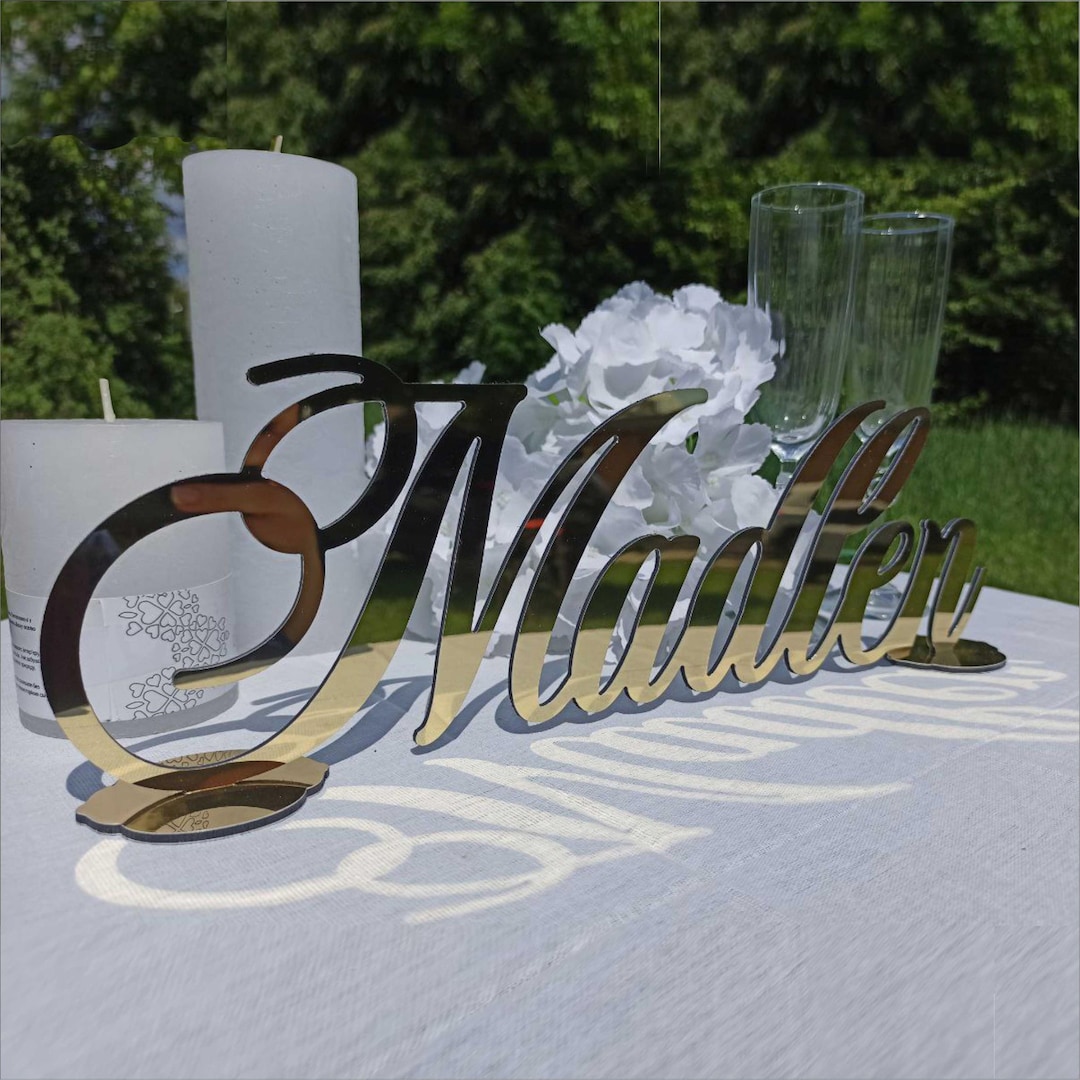 Freestanding Name Sign, Personalized Name Sign, Custom Nameplate, Table ...