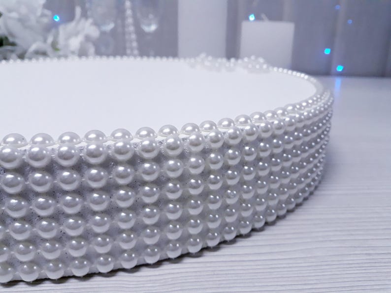Wedding Cake Stand, White Cake Stand, Pearl Cake Stand, Round Cake ...