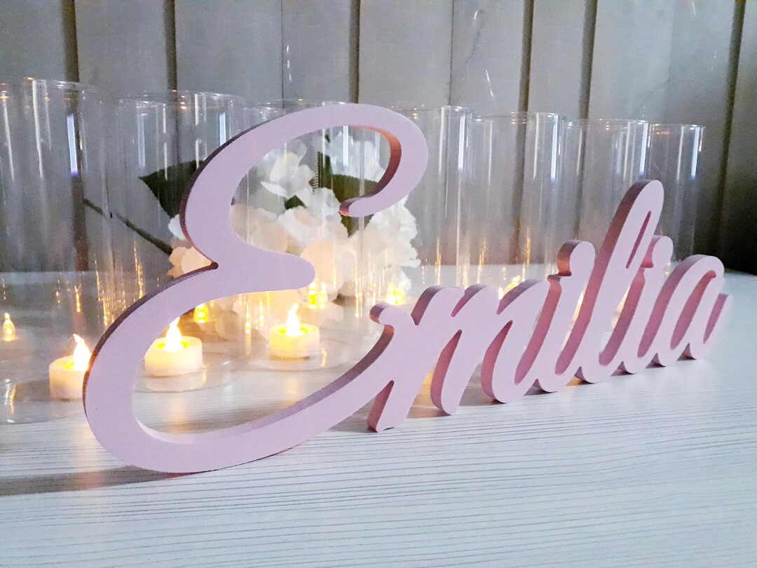 Personalized Wooden Name Sign, Birthday Table Nameplate, Custom Name ...
