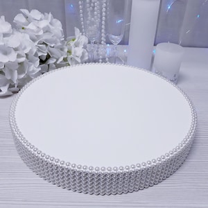 Wedding Cake Stand, White Cake Stand, Pearl Cake Stand, Round Cake Stand, Cake Stand, Pearl ...