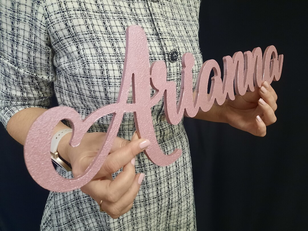 Rose Gold Name Signs, Rose Gold Baby Name, Personalized Wooden Plaque ...