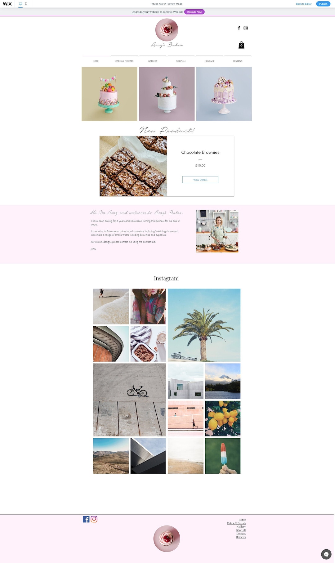 Pre-made Wix Website Cake Website Design, Pastry Shop Website Design ...