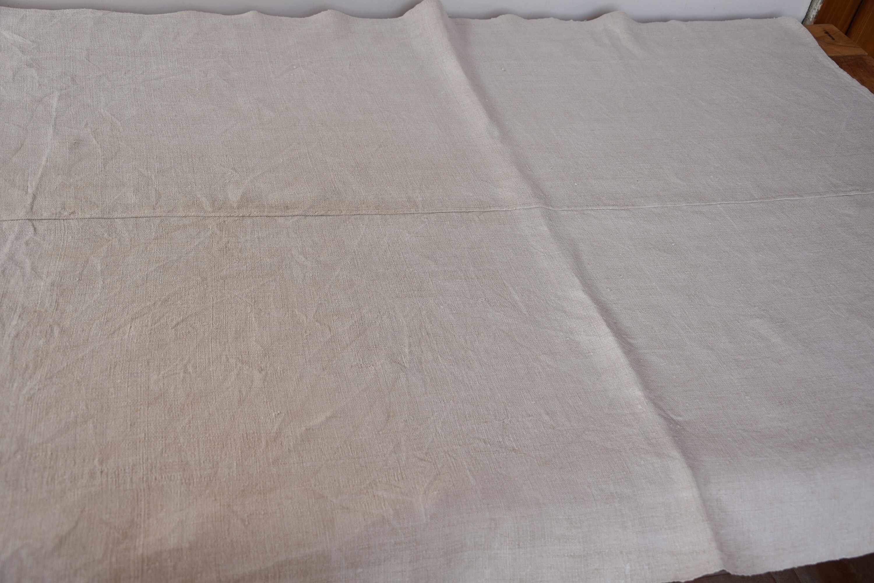 Antique Rustic Nubby French Pure Hemp Tablecloth Organic Linen Rustic ...