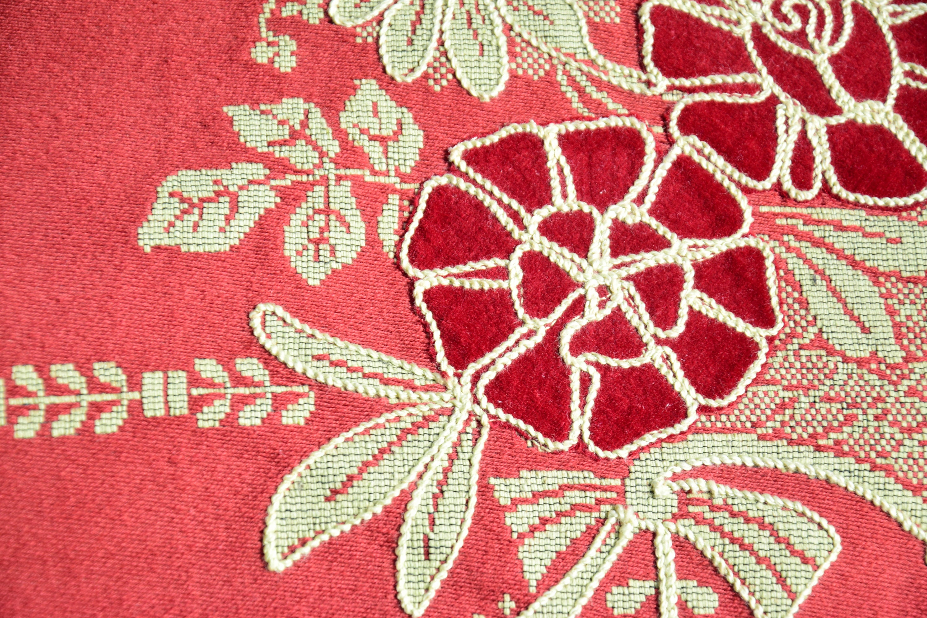 Rare PAIR Art Deco Heavy Antique Bedspread Organic Linen Cotton ...