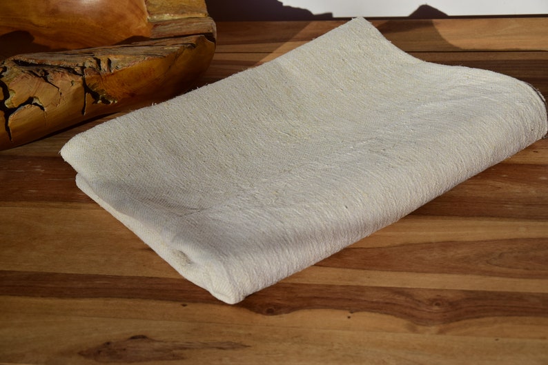 HEAVY Nubby Pure Hemp Sheet Canvas Antique Rustic Material 麻 Homespun ...