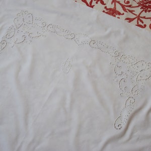 Antique French Linen Pillowcase Handmade Richelieu Embroidery Butterfly ...