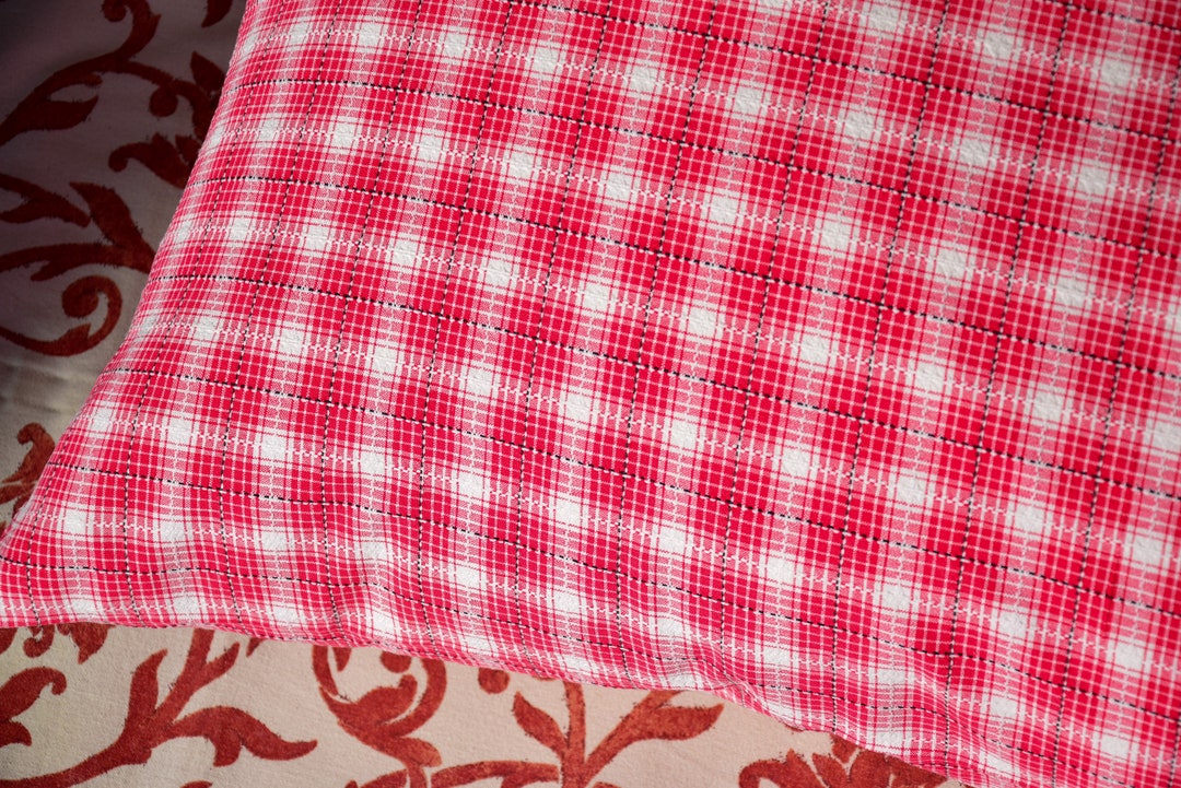 Antique Pair Red Vintage French Linen Pillowcases Bedding Pillow Sham ...