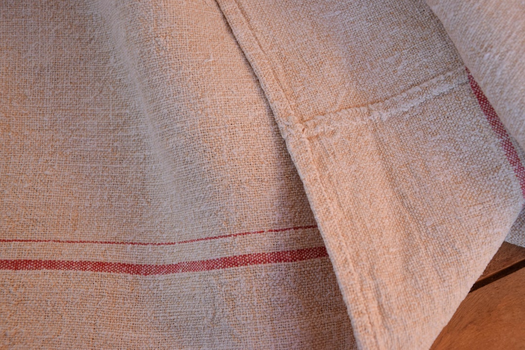 Very Heavy Nubby Antique Rustic Pure Hemp Tablecloth Organic Linen ...