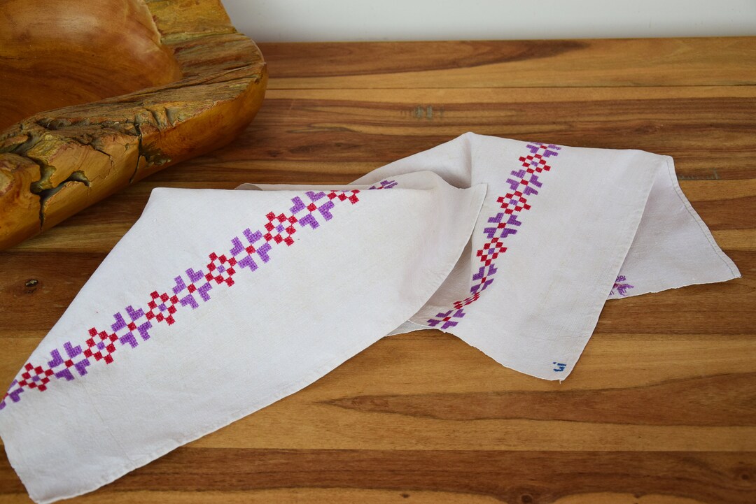 Antique Rustic French Hemp Dish Tea Towel Napkin Material Organic Linen ...